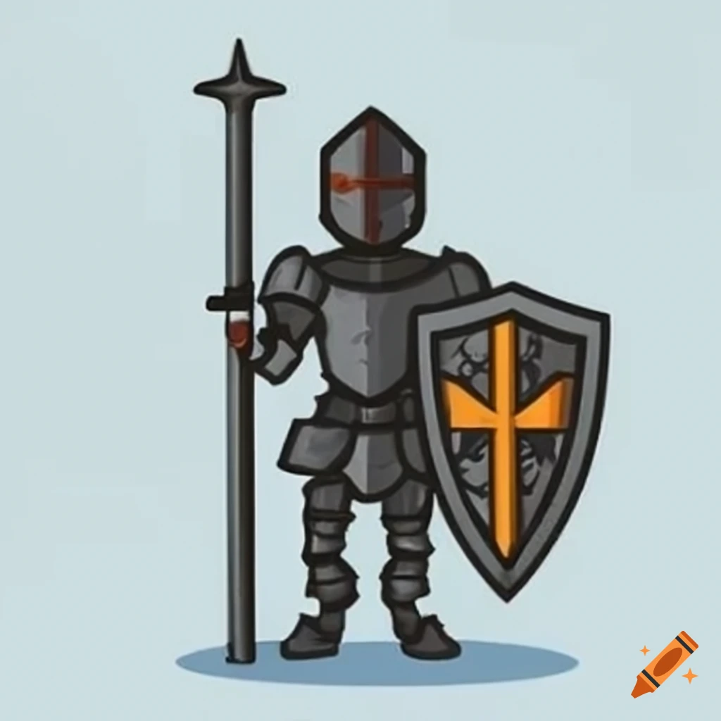 Illustration of a knight on Craiyon
