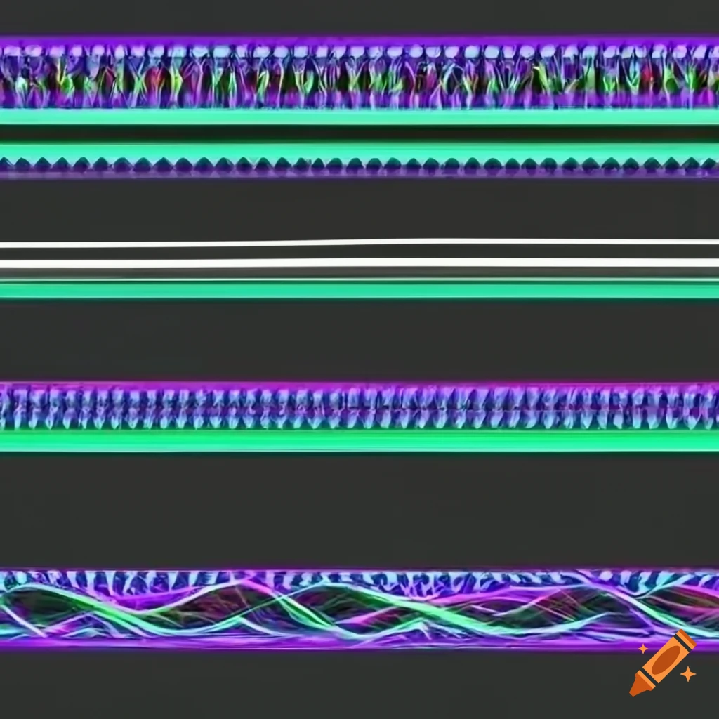 Neon horizontal divider line on black background on Craiyon