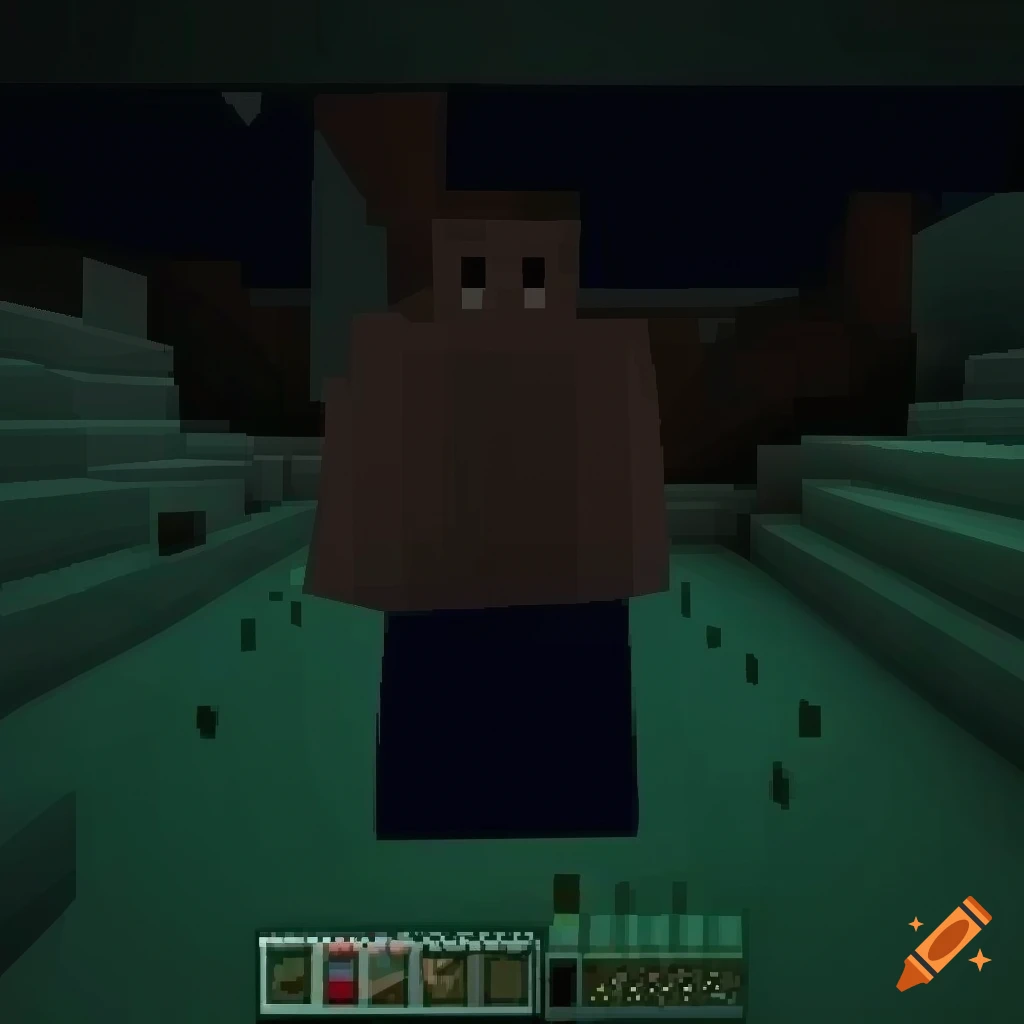 Screenshot of a survival minecraft world on Craiyon