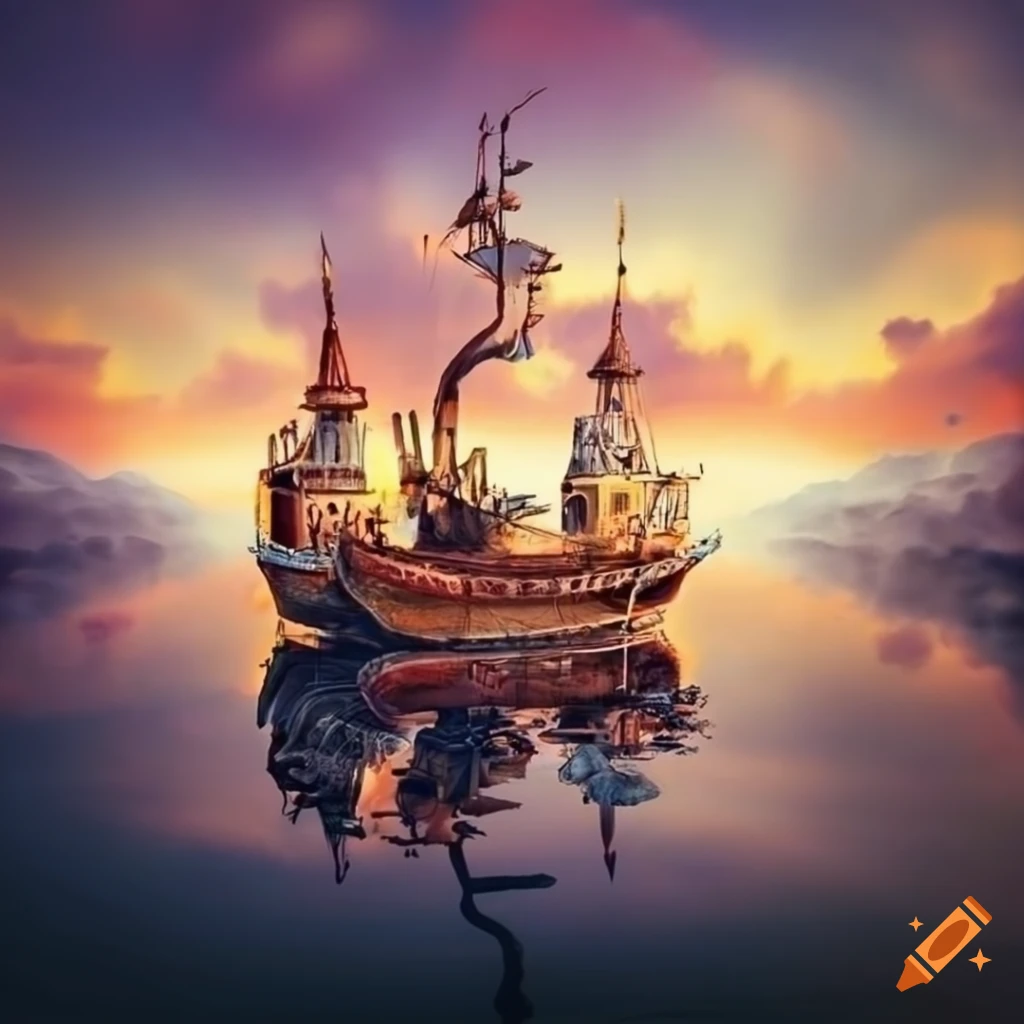 Epic bread boat sailing in the ocean on Craiyon