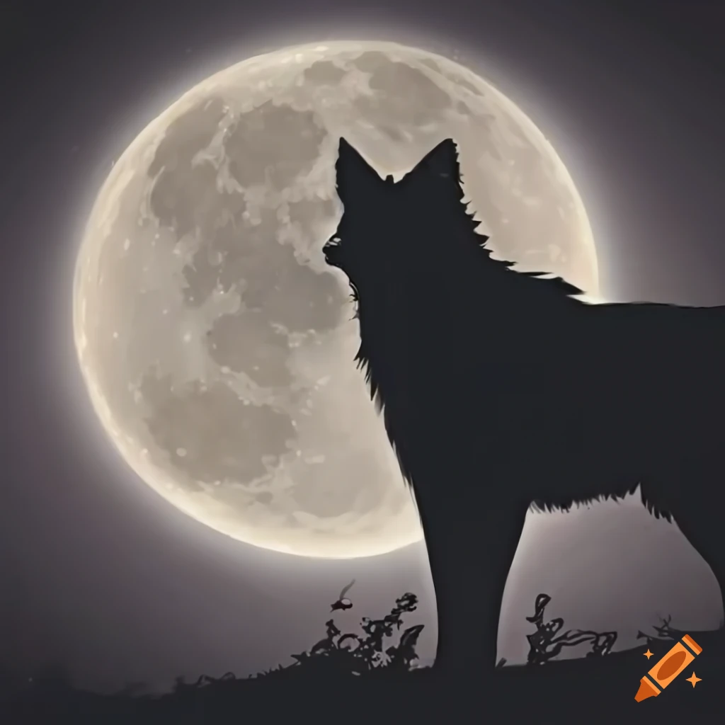 Wolf howling at the moon on Craiyon