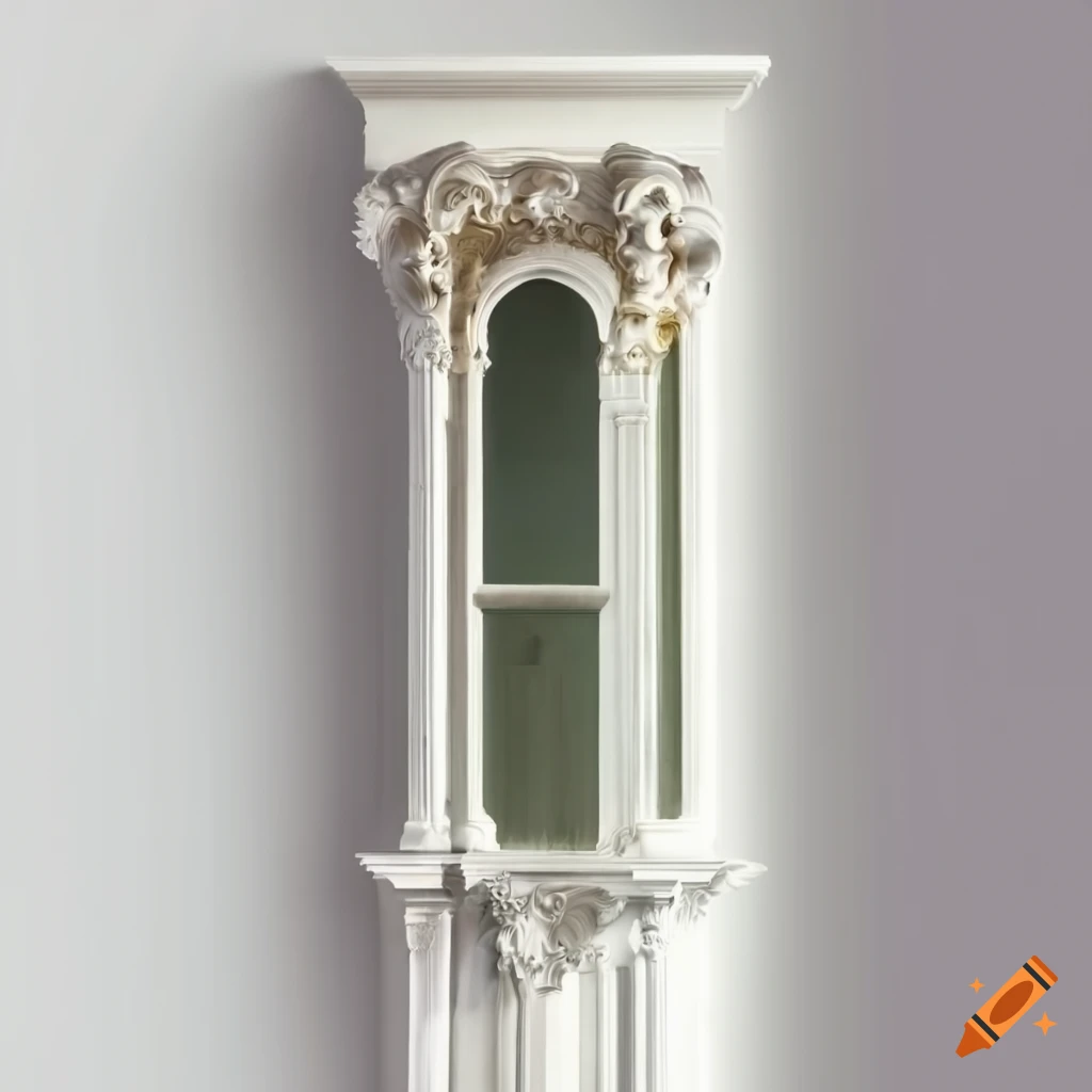 Rococo window pillars on sides of an altar on Craiyon