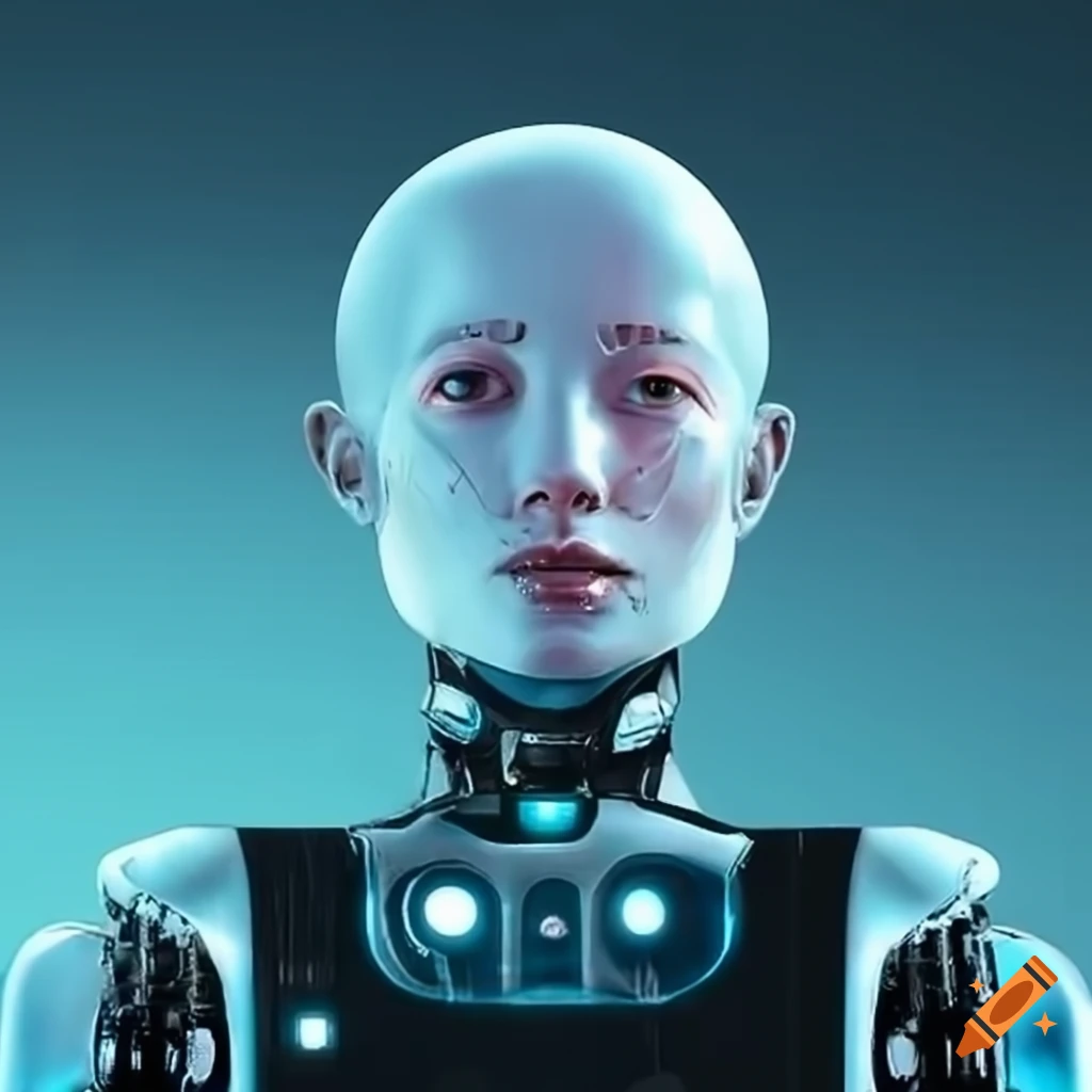 Concept art of a technologically enhanced humanoid on Craiyon