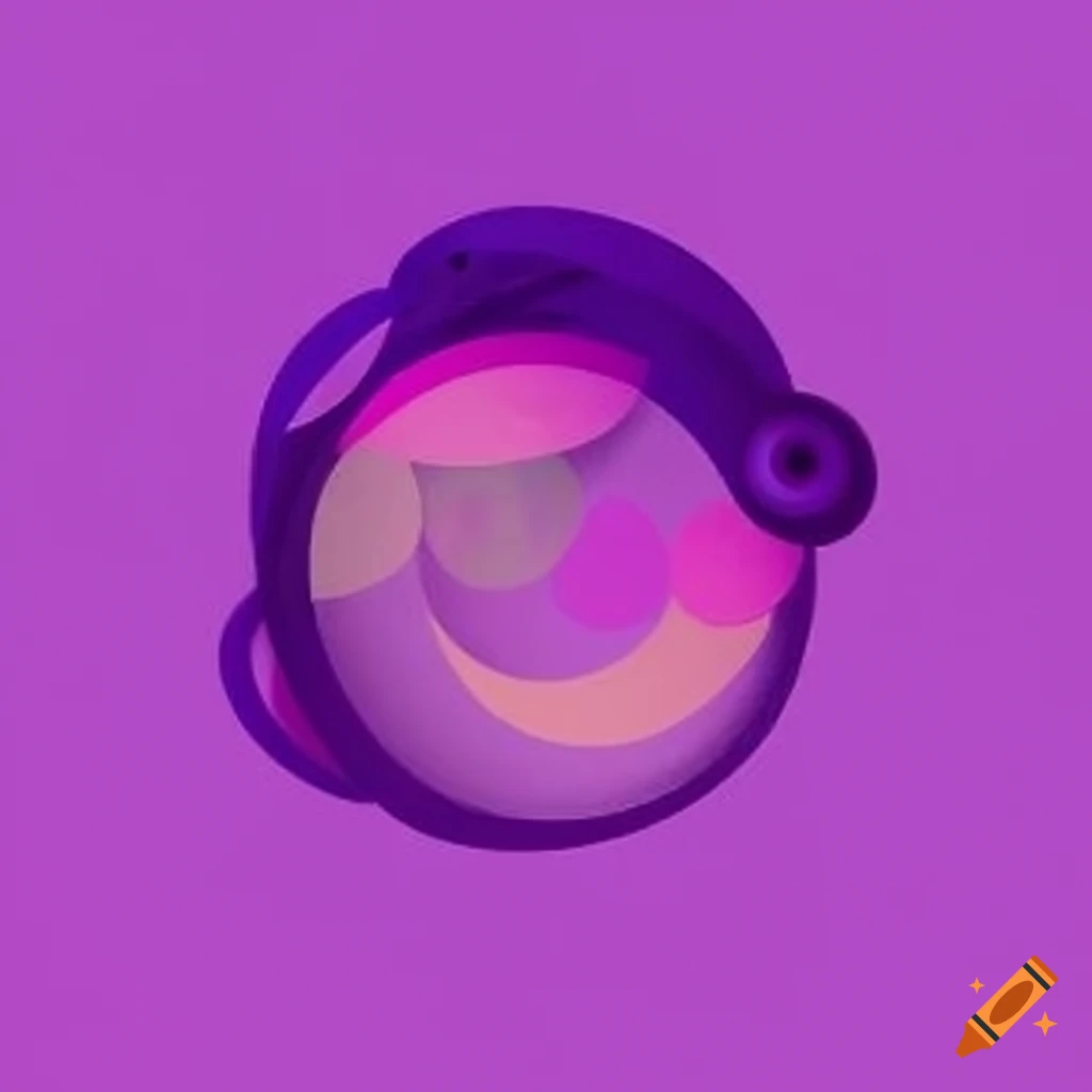 Cute purple logo made with circles and triangles on Craiyon