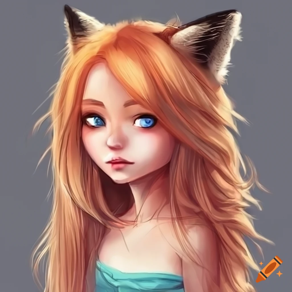 Portrait of a mischievous fox girl