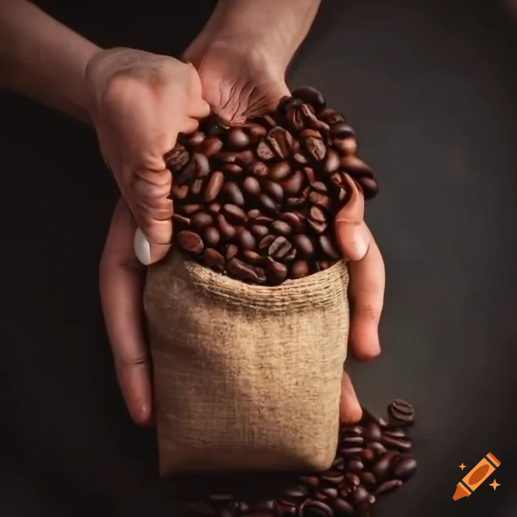 Man holding coffee beans