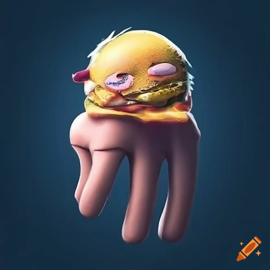 Hand holding a burger