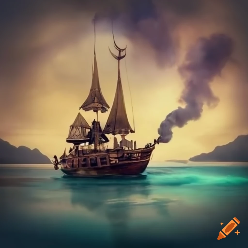 Surreal steampunk artwork with machines and crabes on the beach on Craiyon