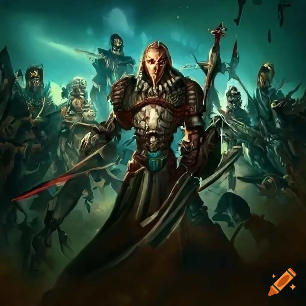 Epic battle between knights and skeletons on Craiyon