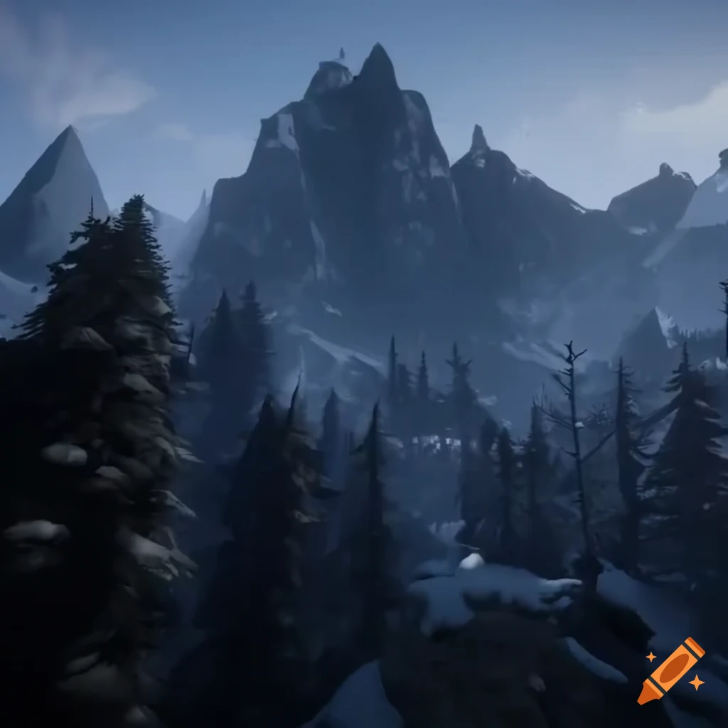 Beautiful snowy mountains in unreal engine 5