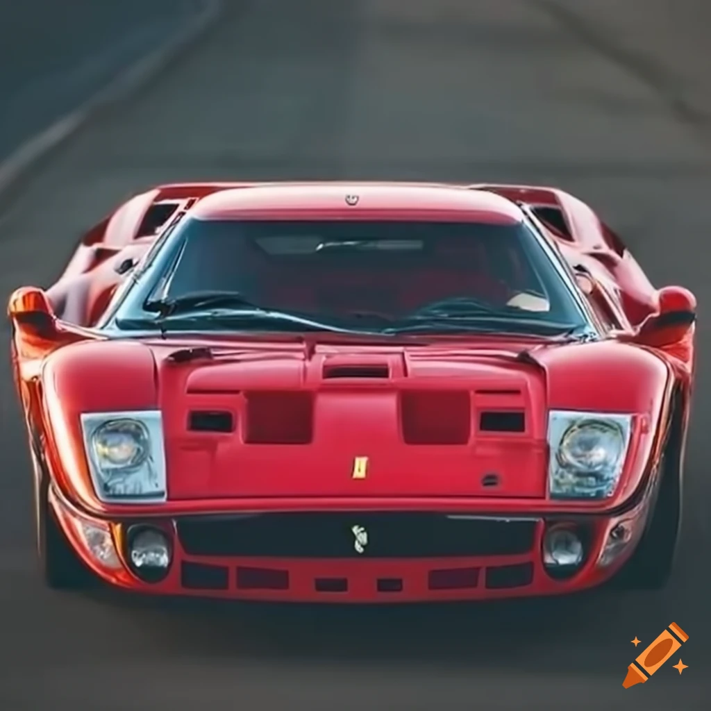 Cherry red 1985 lamborghini countach lp5000qv speeding on a highway on ...