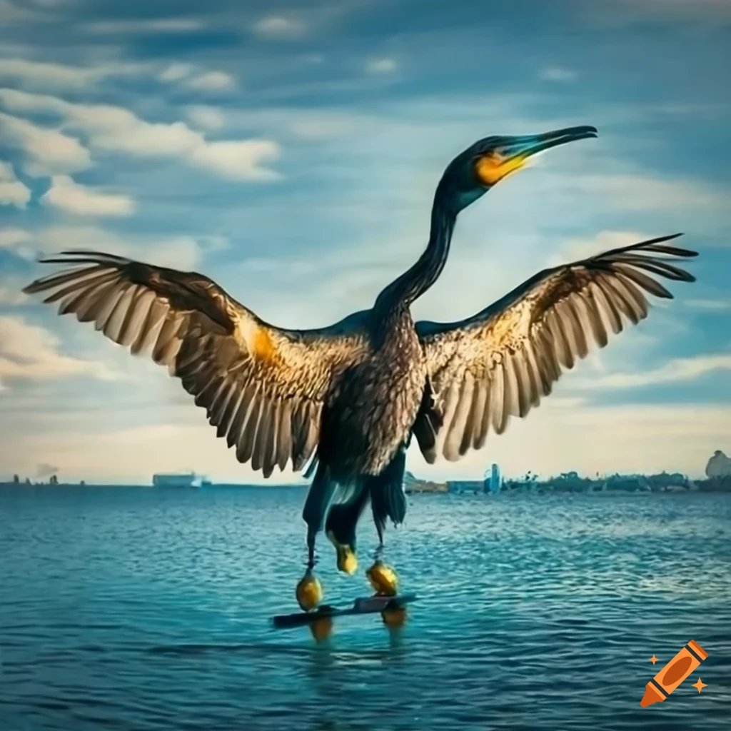 Cormorants in front of wawel castle on Craiyon