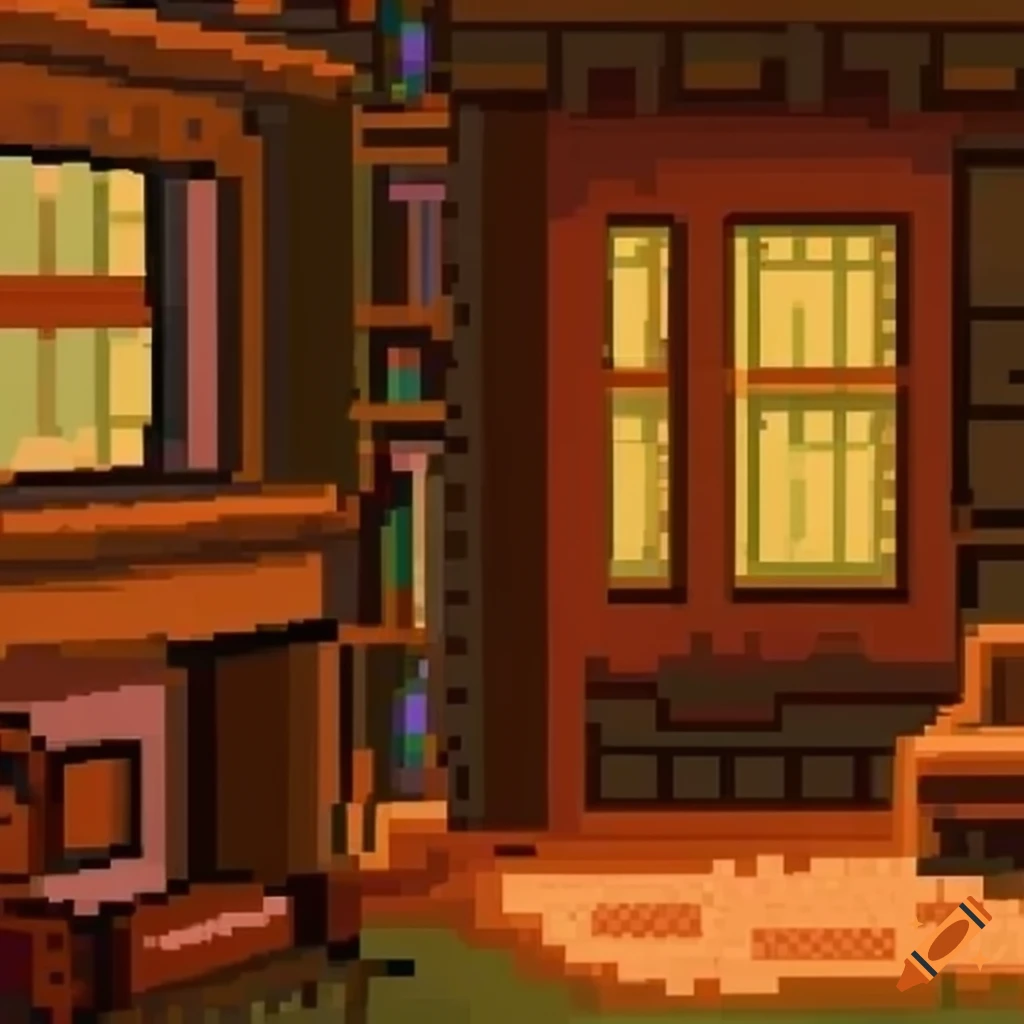 Pixel art of a luxurious victorian living room on Craiyon