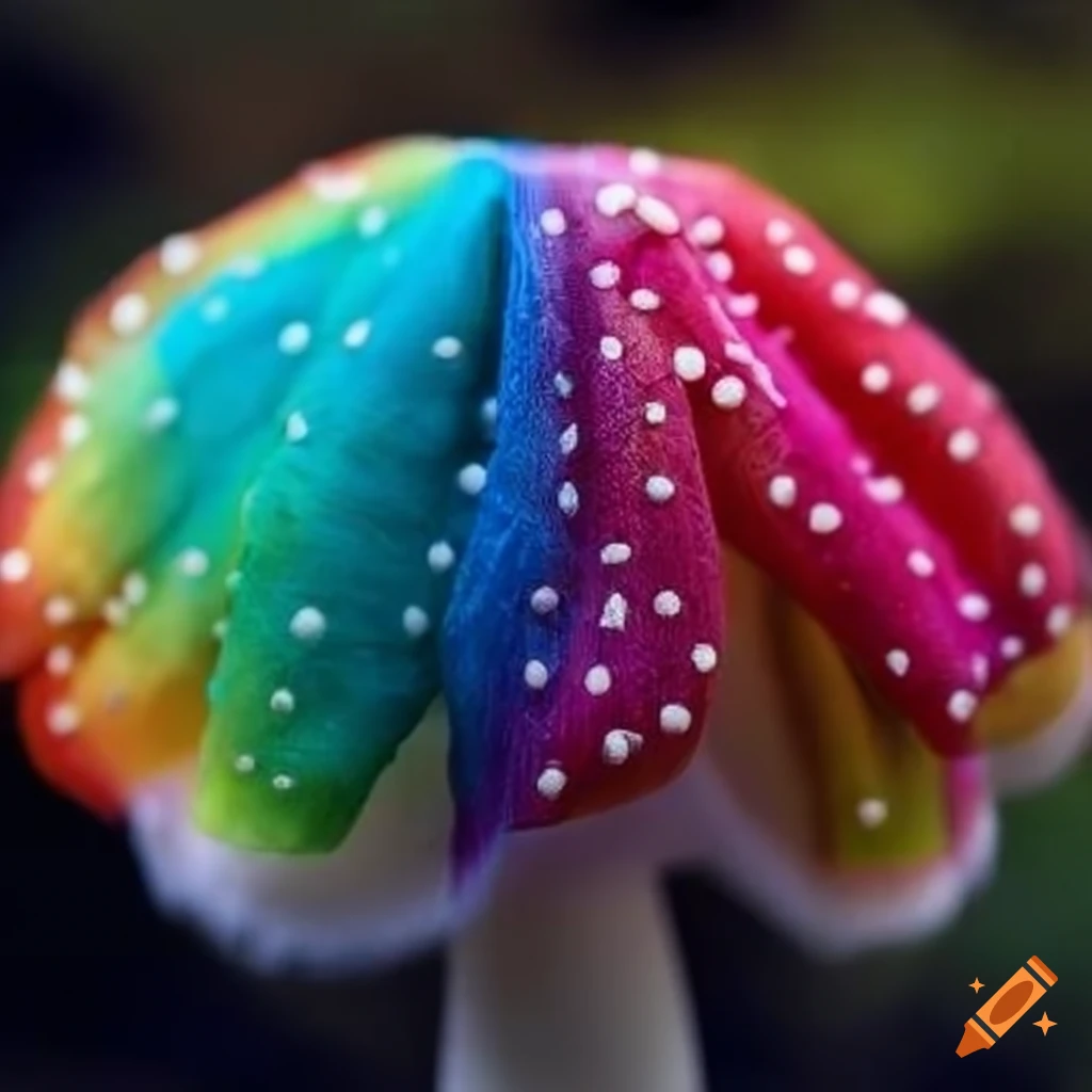 Colorful fabric mushroom sculpture on Craiyon