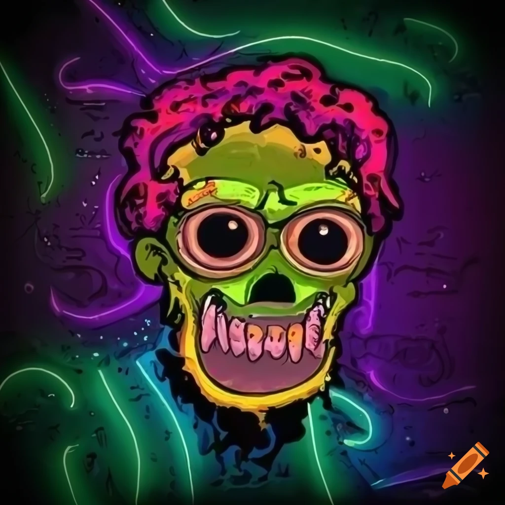 Colorful illustrated cartoon zombie on Craiyon