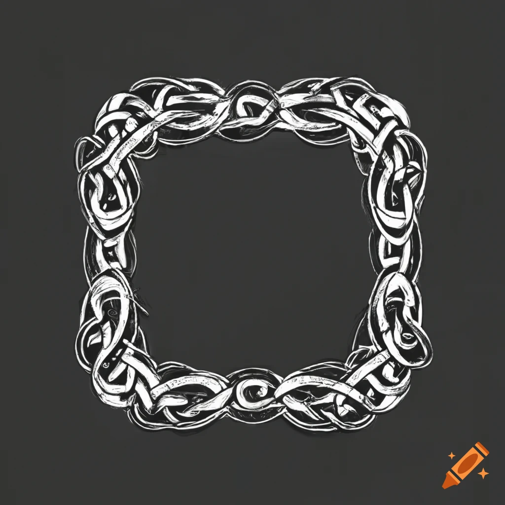White background with celtic knot frame illustration on Craiyon