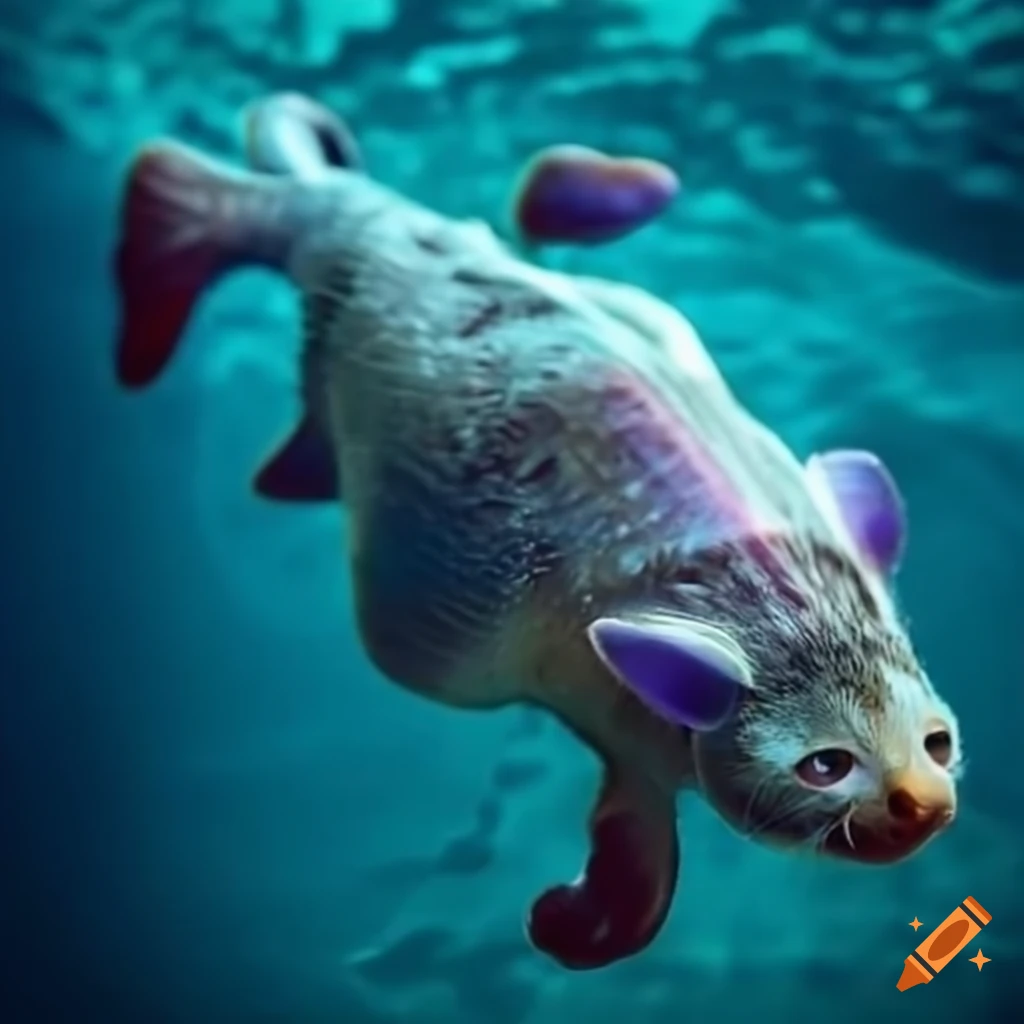Adorable kittens with sea creature theme
