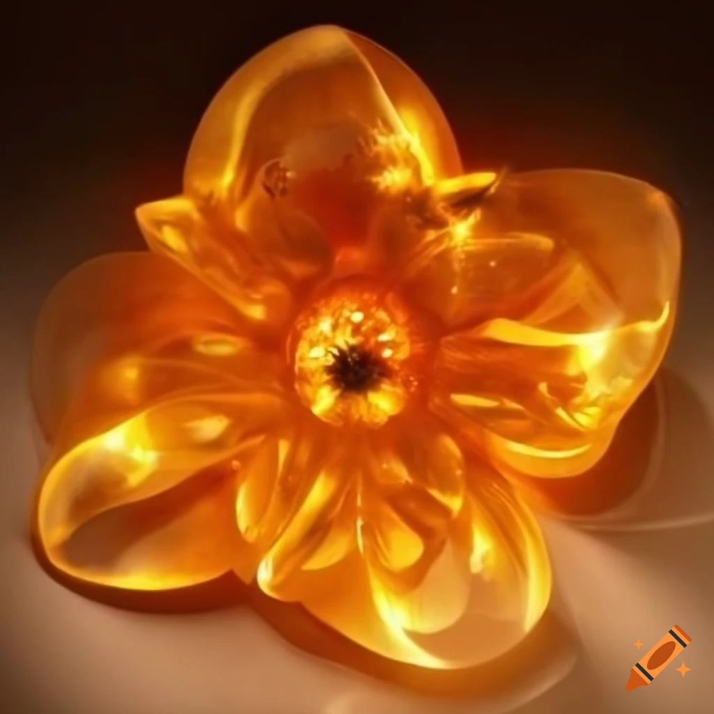 Sparkling amber electricity in flower shape