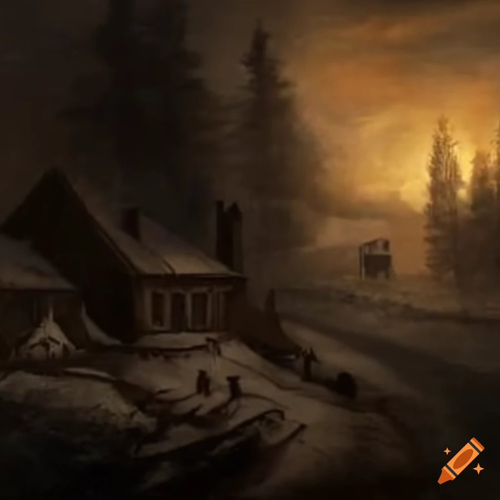 Winter apocalypse scene on Craiyon