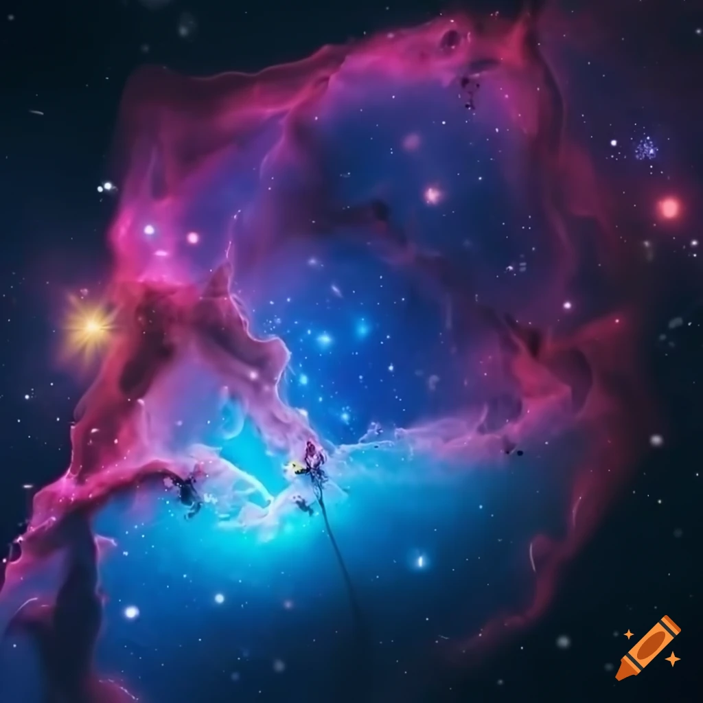 Vibrant nebula seamlessly blending with the cosmos on Craiyon