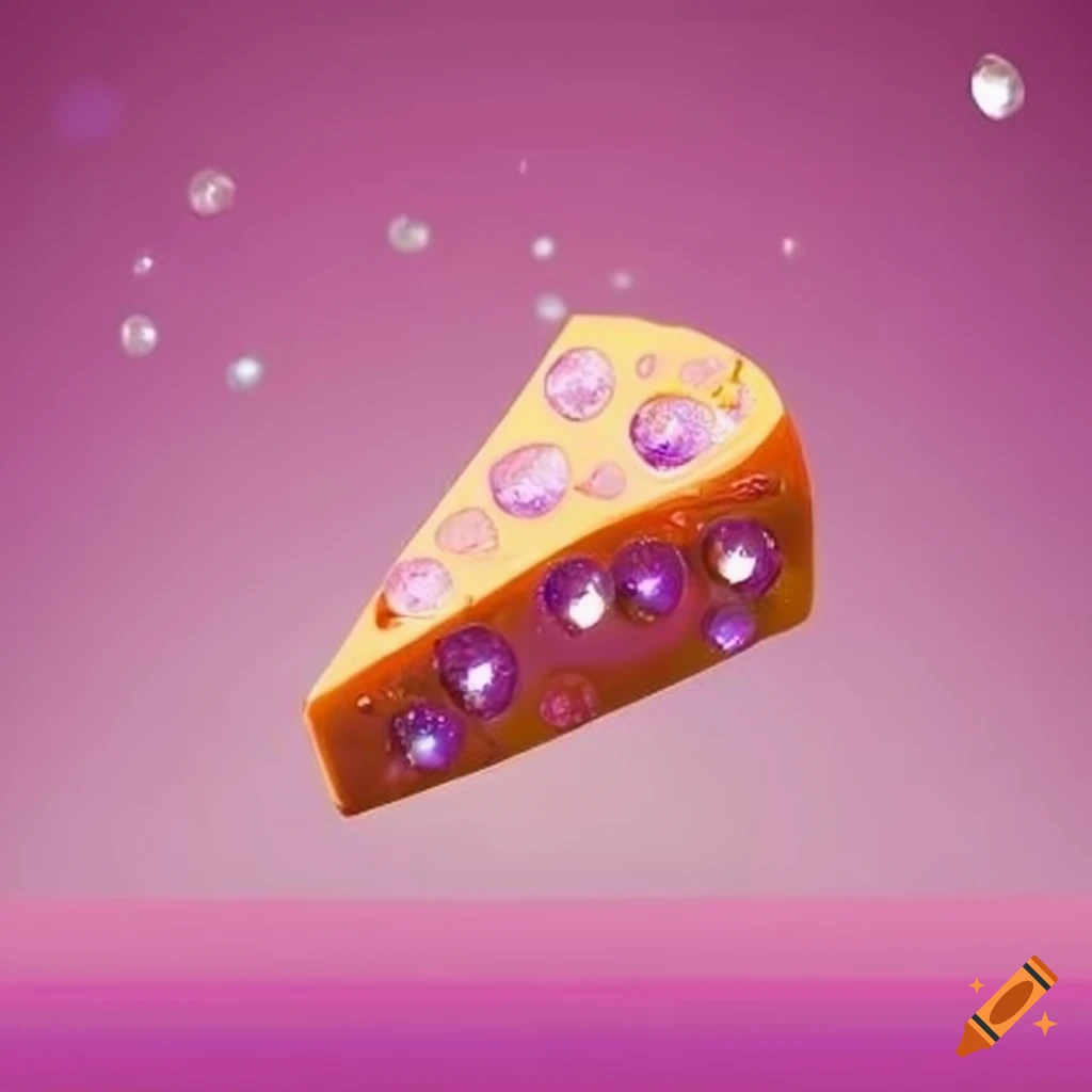 Pink cheese with bling accessories on Craiyon
