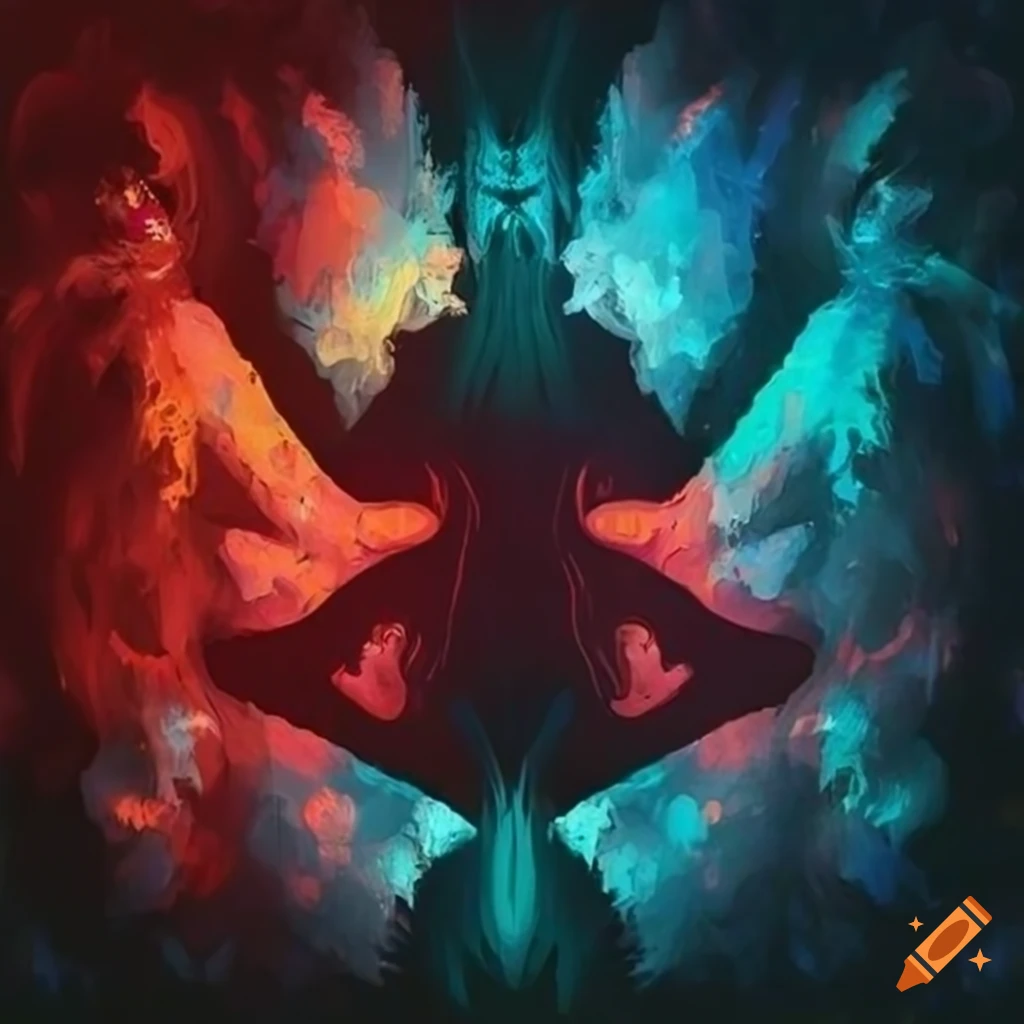 Dark artwork portraying a moment of realization on Craiyon