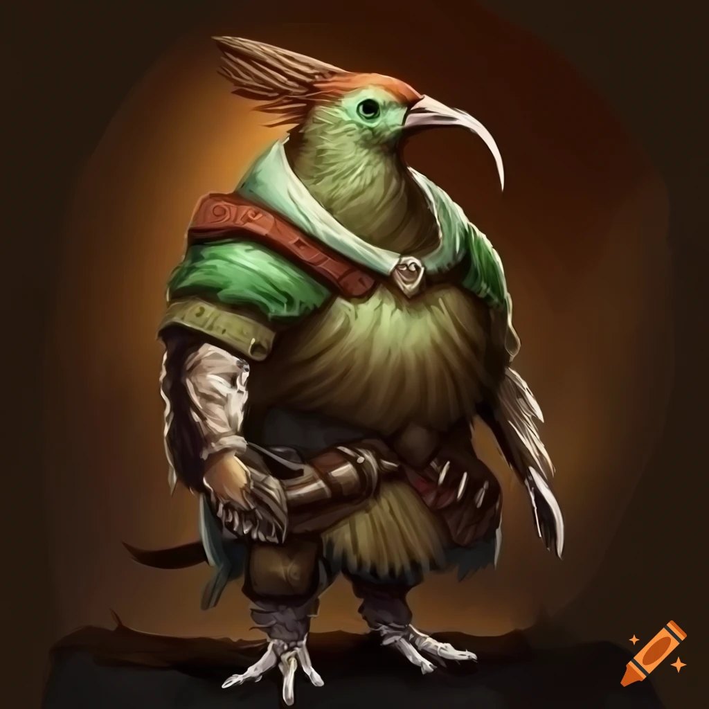 Fantasy character inspired by aarakocra and angry birds on Craiyon