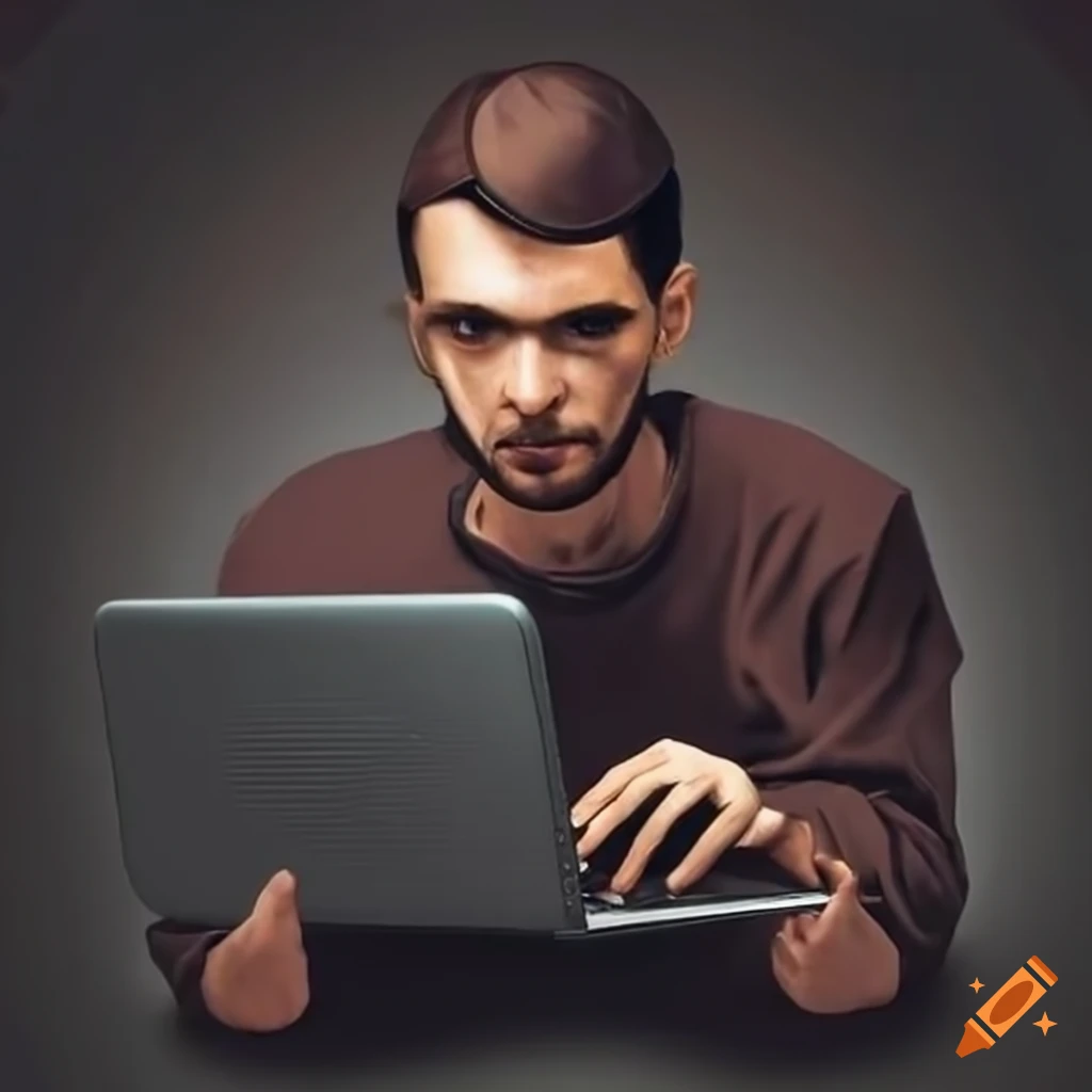 Man using laptop