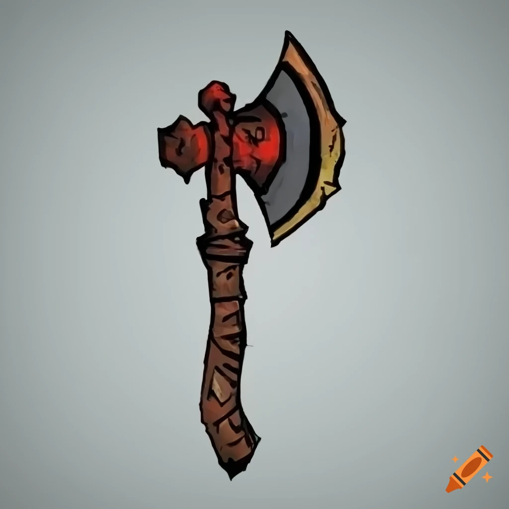 Fiery ornated axe from a fantasy artwork on Craiyon
