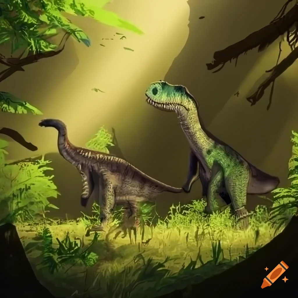 Knife palette painting of a menacing white spinosaurus on Craiyon