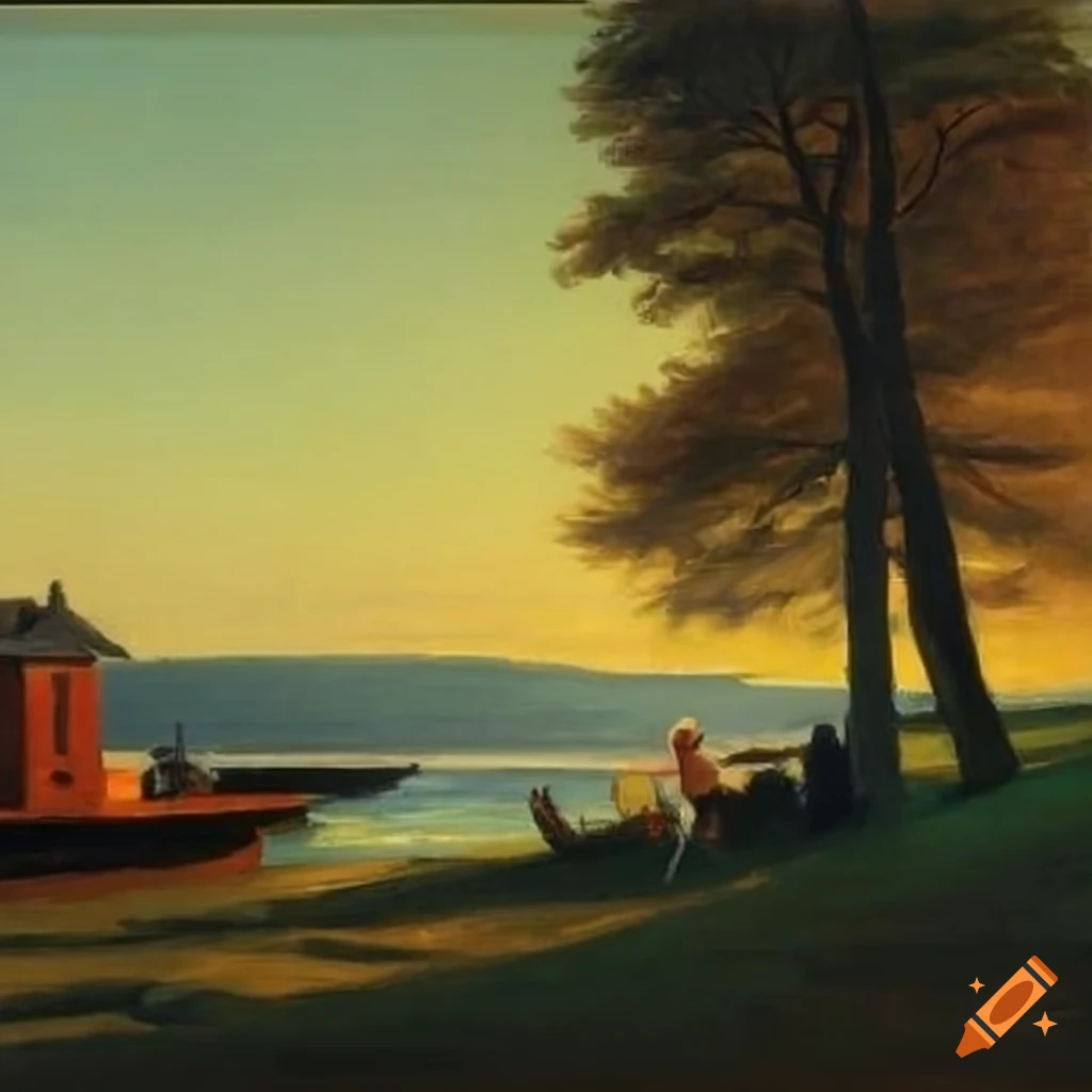 Lighthouse by the nordic ocean in the style of edward hopper on Craiyon
