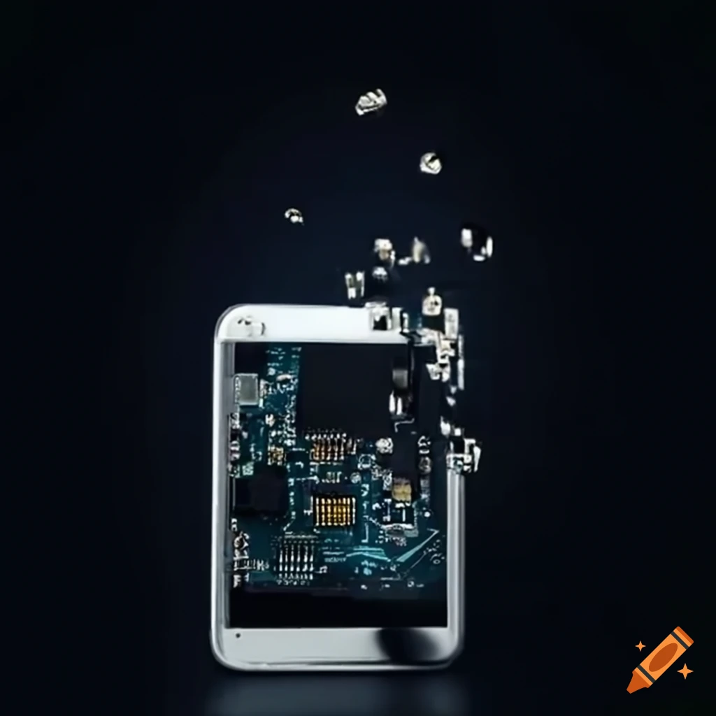 Close-up of a technician soldering components on a smartphone