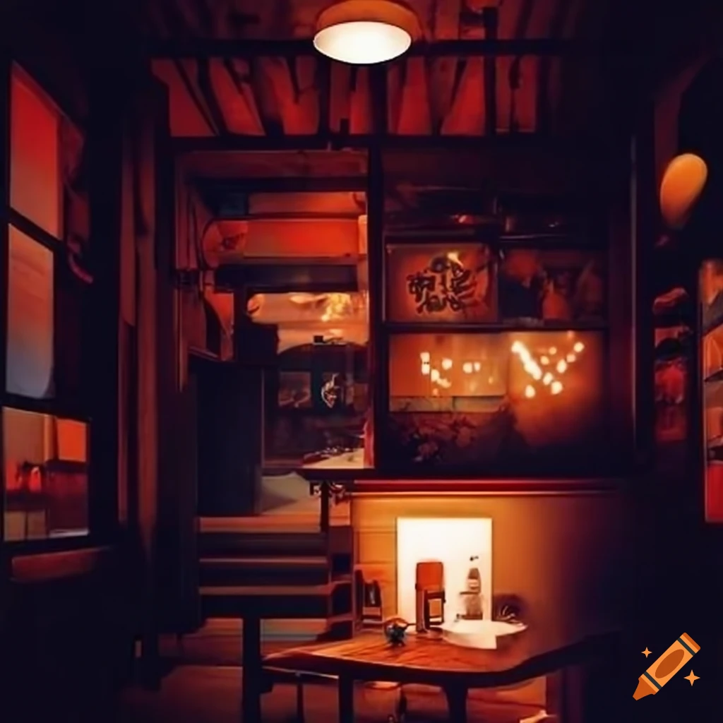 Image of a cozy Japanese cafe on Craiyon