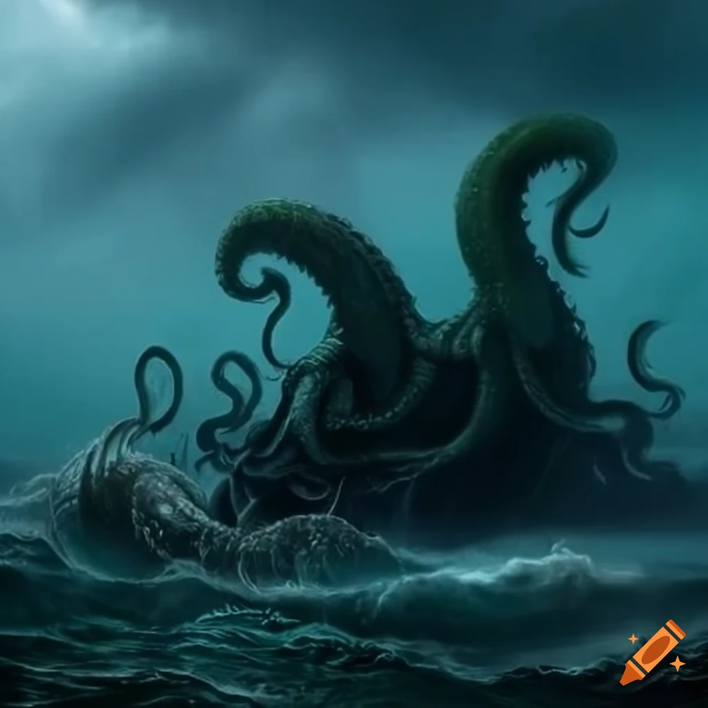 Cthulhu and octopus in the cosmos on Craiyon
