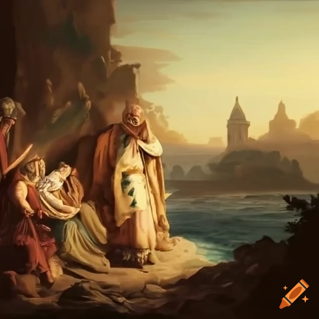 Moses parting the sea