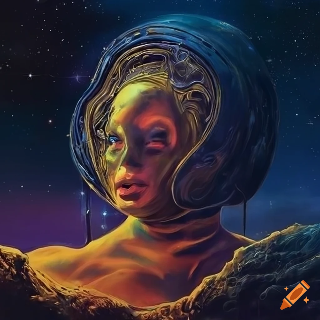 Abstract gold sci-fi artwork