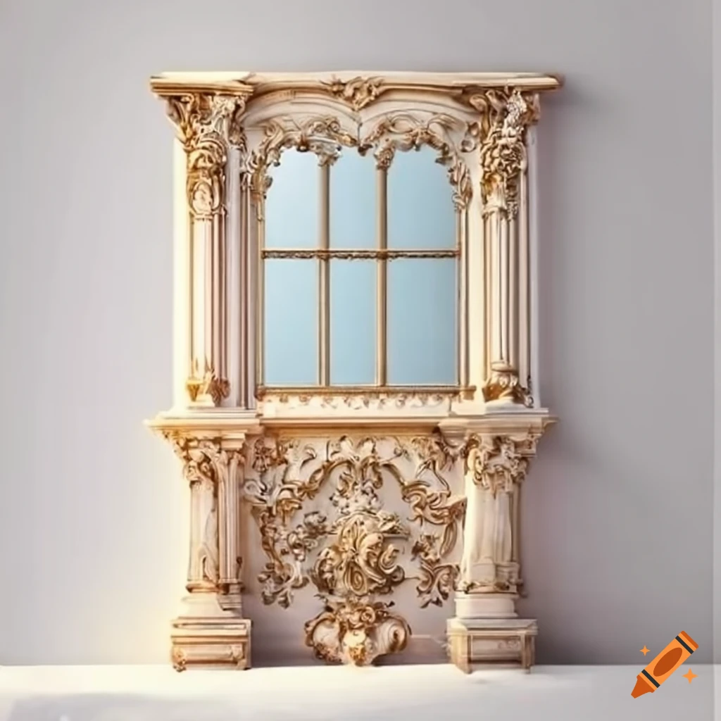 Rococo interior with ornate pillars and altar on Craiyon