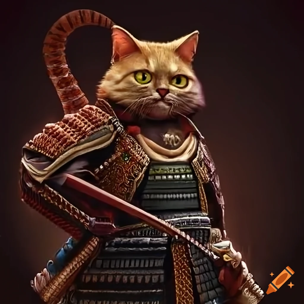 Image of a samurai cat on Craiyon