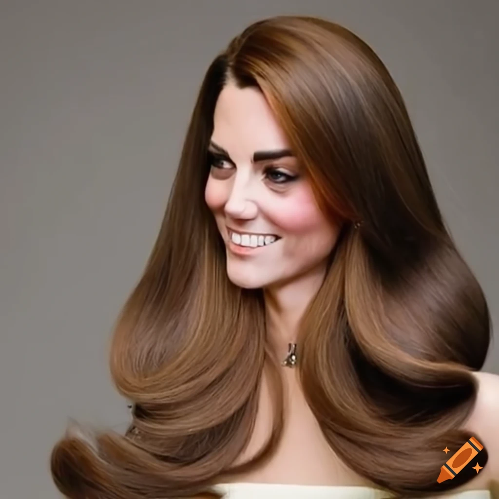 Styling head of kate middleton with long hair on Craiyon