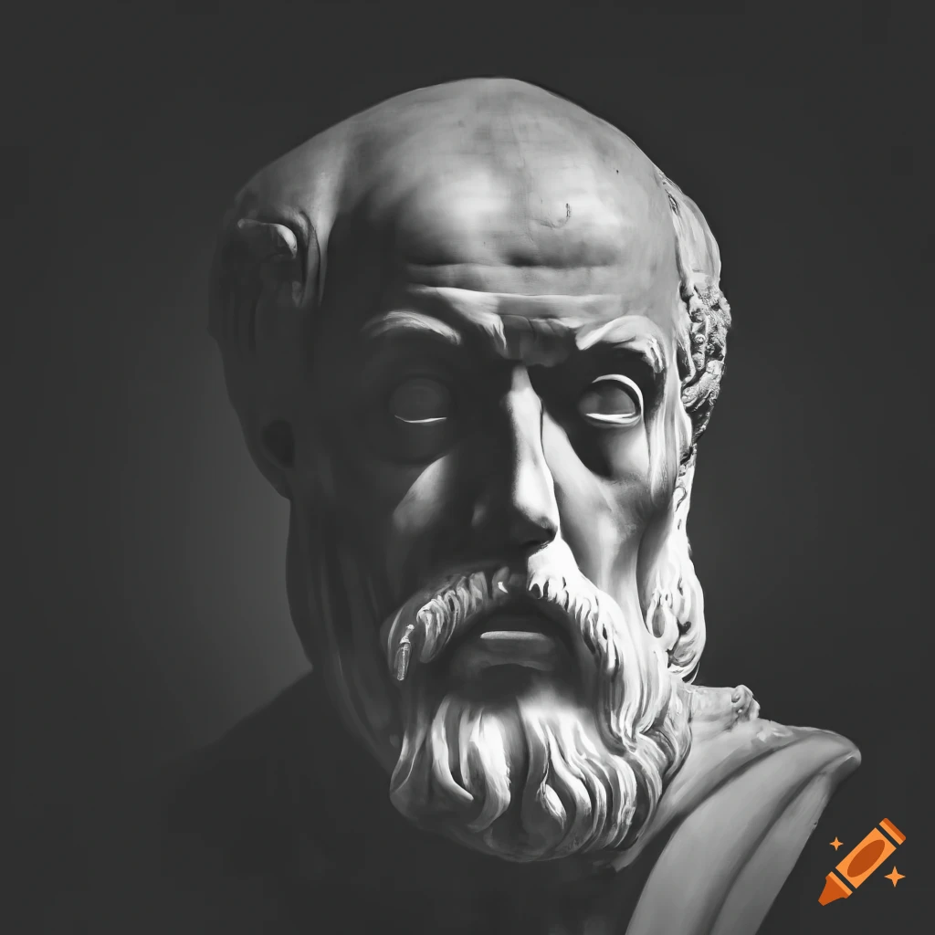 Portrait of seneca in black and white on Craiyon