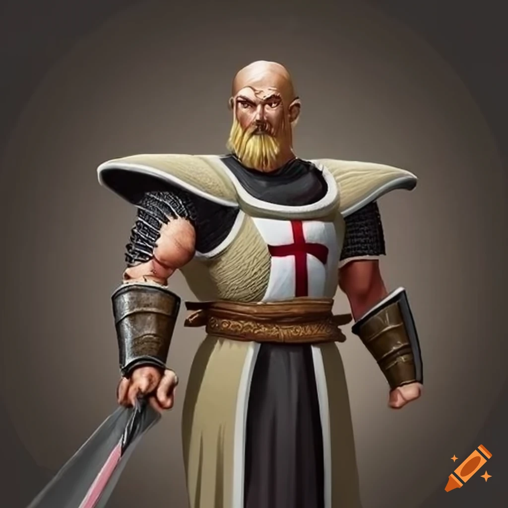 Nappa and qui gon jinn in templar armor with dual swords
