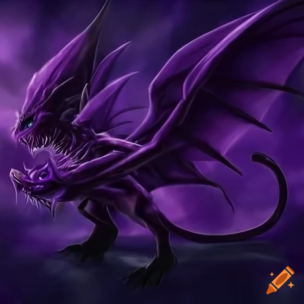 Mythical creature on a purple gradient background on Craiyon