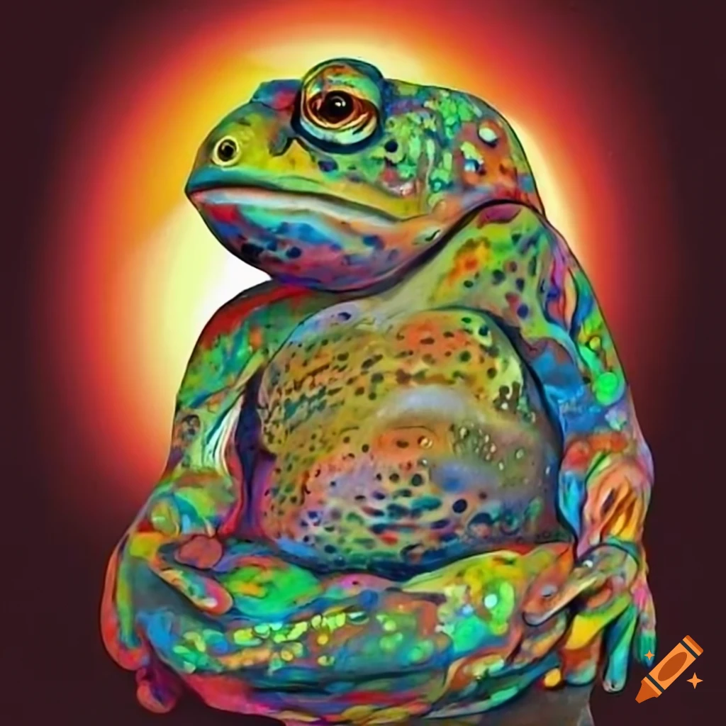 Psychedelic visions of frogs on Craiyon