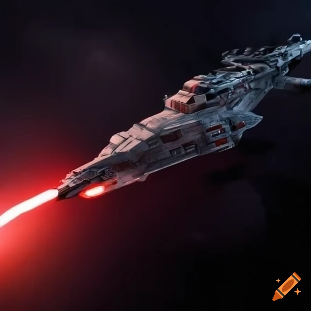 Futuristic star fleet space sailing ship between interstellar planets ...