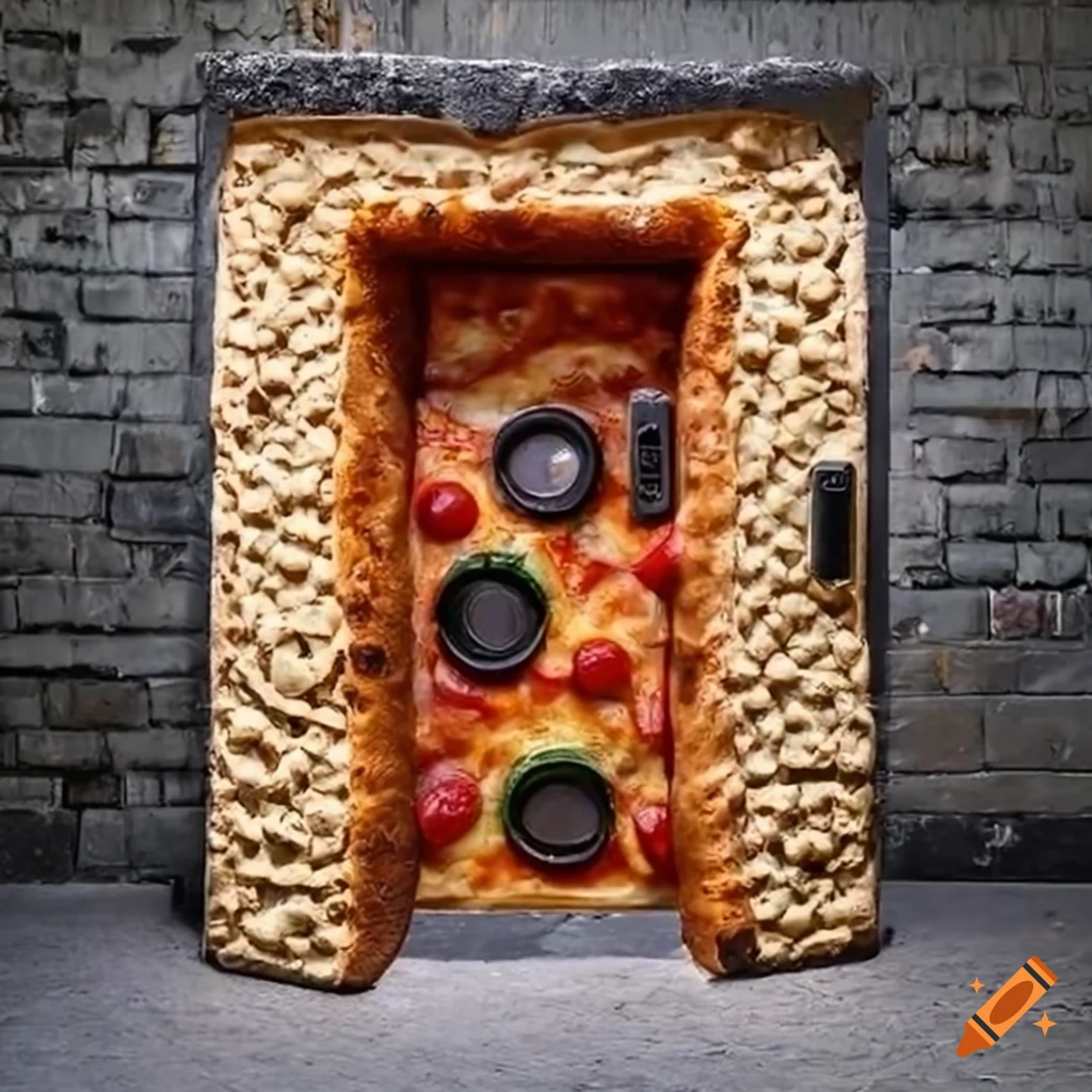Door made entirely of pizza on Craiyon