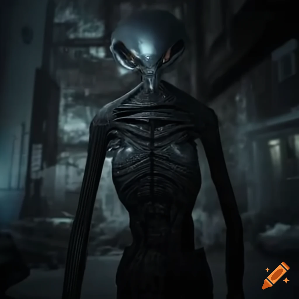 Image of an alien spaceship causing destruction on Craiyon