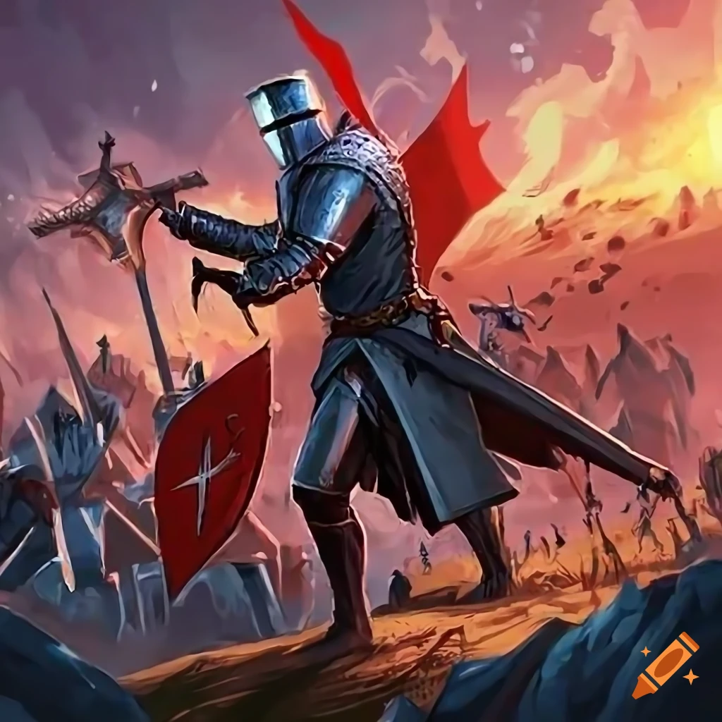 Hd image of knights battling against the undead