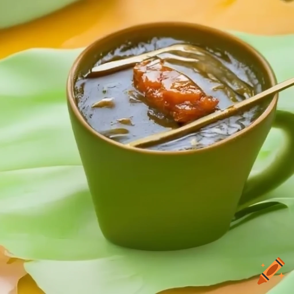 Seaweed cup filled with delicious halwa on Craiyon