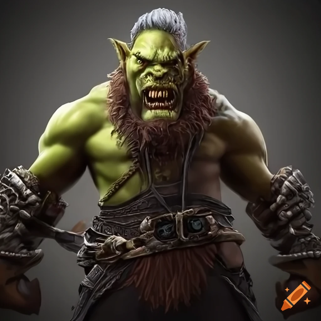 Fantasy illustration of an orc on Craiyon