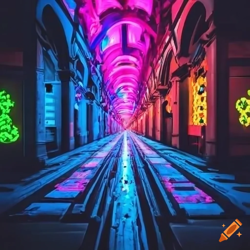 Vibrant burst of neon colors